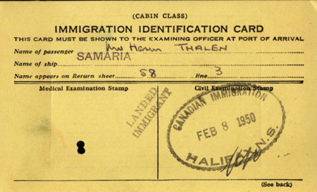 Artifacts-Immigration Related Documents | Canadian Museum of ...