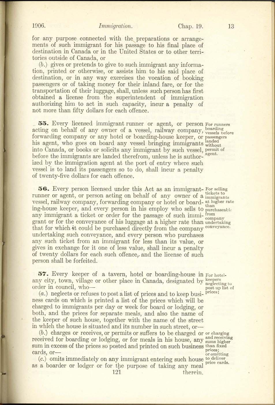 Immigration Act, 1906 | Canadian Museum of Immigration at Pier 21