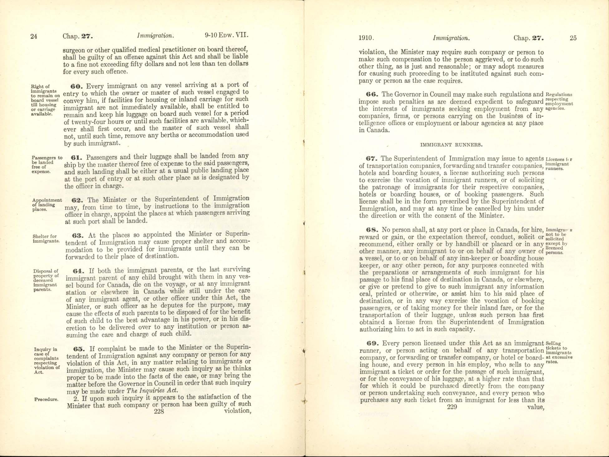 Immigration Act, 1910 | Canadian Museum of Immigration at Pier 21