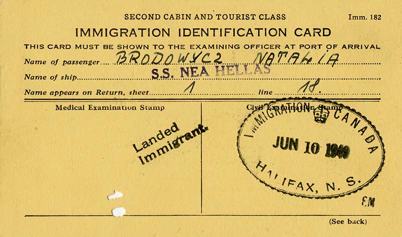 Brodowycz Natalia Wasyl | Canadian Museum of Immigration at Pier 21